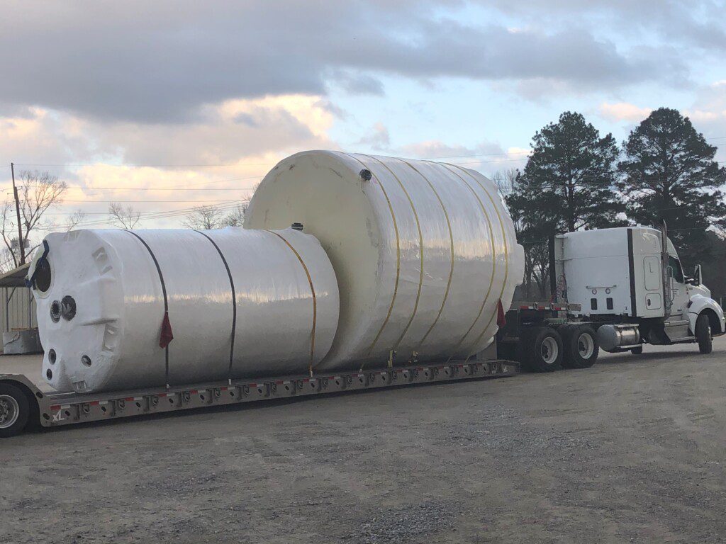 Delivery of Polyethylene Chemical Storage Tanks | Poly Processing